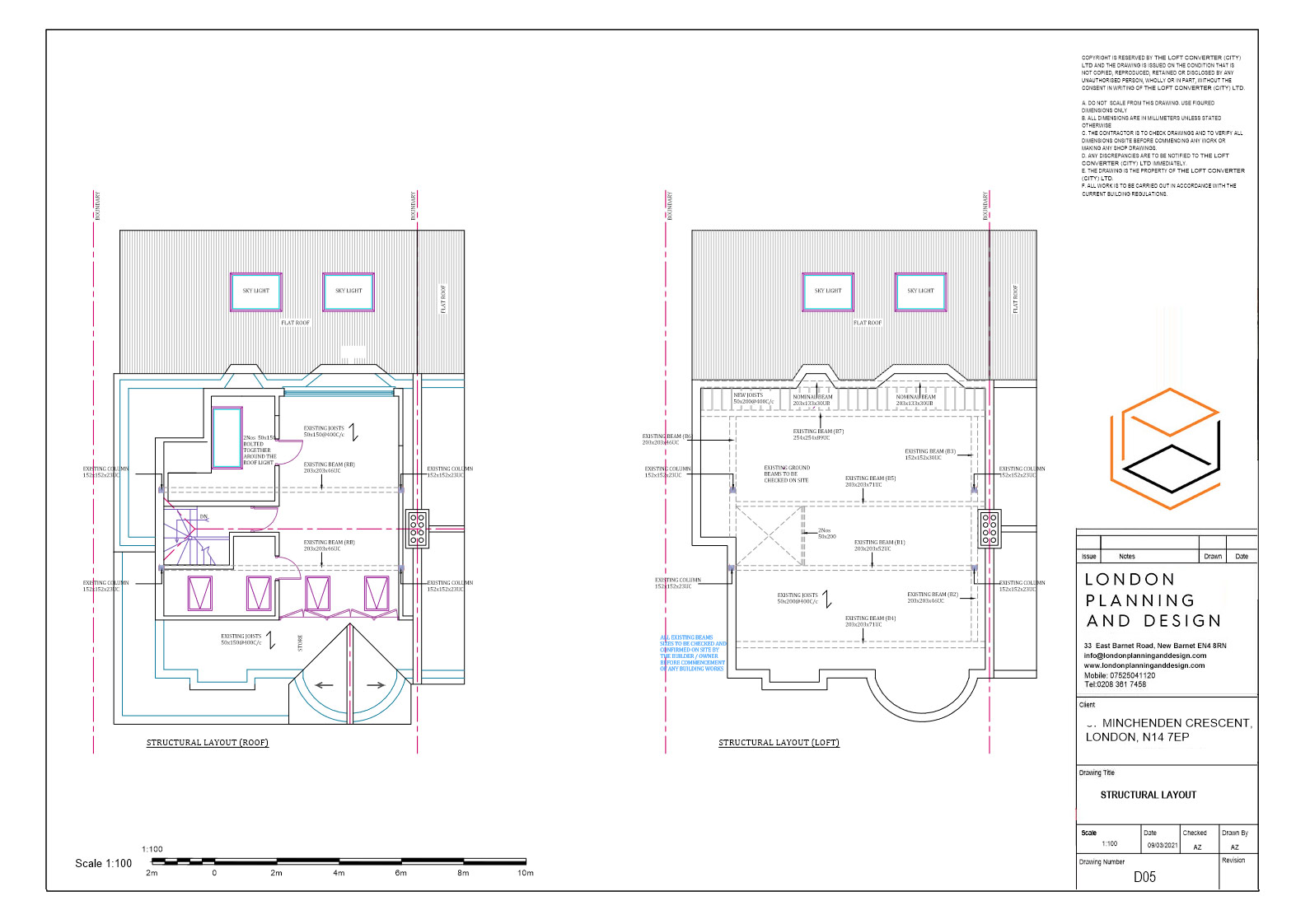 Hip to Gable Loft Conversion Building Regulations Drawings - Arnos ...