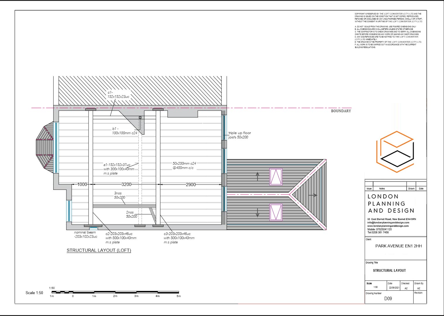 Hip to Gable Loft Conversion Building Regulations Drawings - Enfield, North London ...